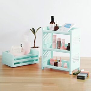 3 Hollow Out Plastic Shelf Foldable Desktop Storage Rack Countertop Cosmetic Holder Storage Tray Small Storage Shelf Stand