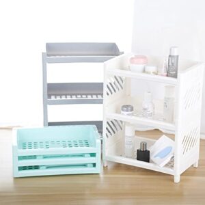 3 Hollow Out Plastic Shelf Foldable Desktop Storage Rack Countertop Cosmetic Holder Storage Tray Small Storage Shelf Stand