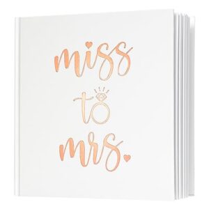 calculs polaroid 'miss to mrs' picture book bridal shower guest book blank pages for instant film rose gold bachelorette party sign in book 8.5” square white cover rose gold foil stamping