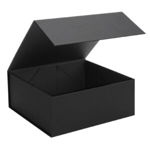 hcohlow black gift box with lids for presents, 7.8 x 7 x 3.1 inch, groomsmen bridesmaid proposal gift boxes with magnetic closure, gift box for birthday christmas wedding