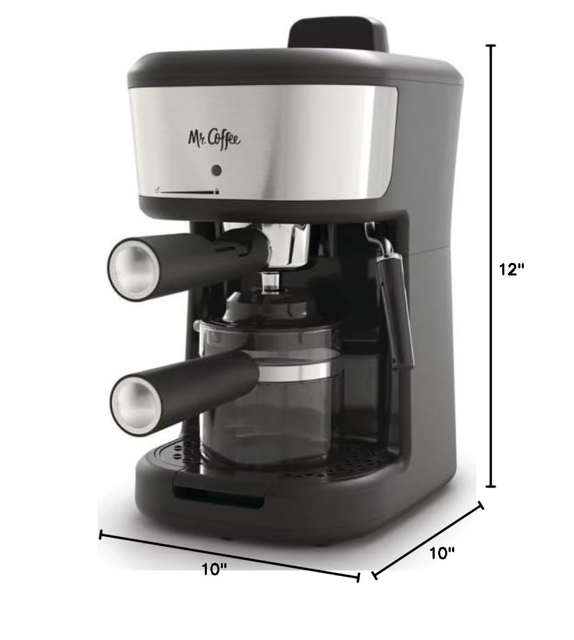 Mr. Coffee® 4-Shot Steam Espresso, Cappuccino, and Latte Maker Black