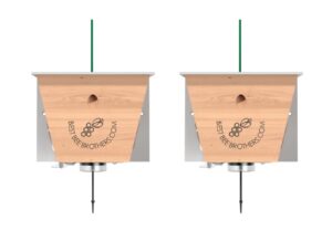 carpenter bee traps for outside - carpenter bee trap, turbo trap 2.0 w/bee vault wood bee traps - carpenter bee traps for outdoors hanging - bee catchers for outside (white, 2 pack)