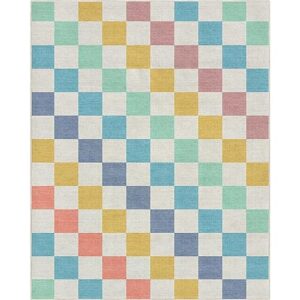 Well Woven Apollo Flatwoven Modern Squares Multi Blue 7'10" x 9'10" Area Rug