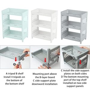 3 Hollow Out Plastic Shelf Foldable Desktop Storage Rack Countertop Cosmetic Holder Storage Tray Small Storage Shelf Stand