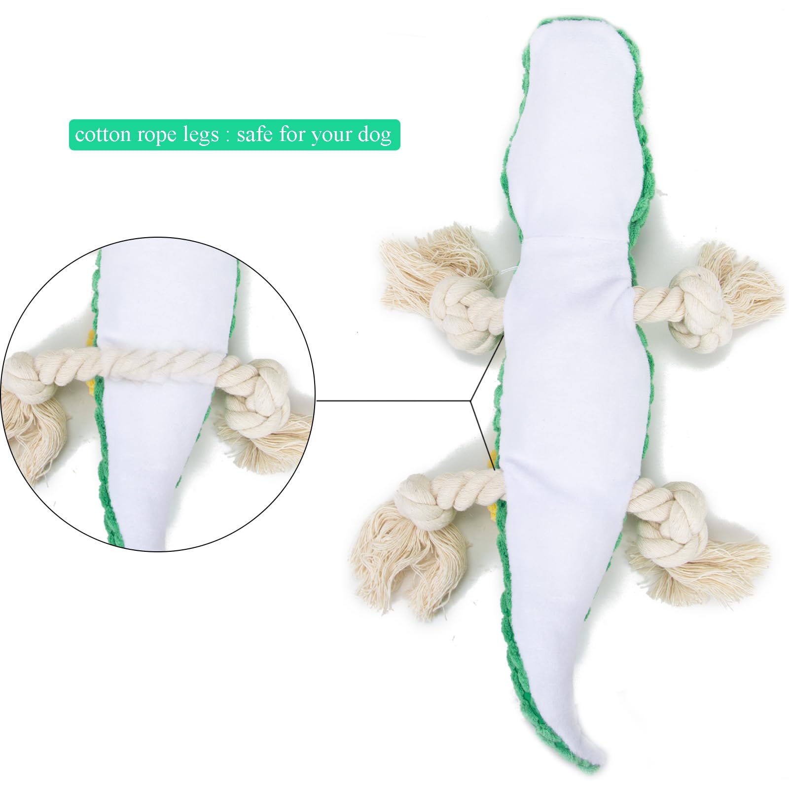 WildWave Dog Plush Toys Dog Chew Toys Pet Squeaky Toys with Squeaker, Interactive Chewing and Long-lasting Soft Toys for Puppy Small Medium Dogs Teeth Cleaning Training(Crocodile)