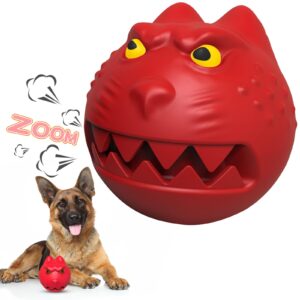 bobosogo dog toys for aggressive chewers, squeaky dog chew toys for large breed, tough indestructible interactive chew toys for medium large dogs (red)