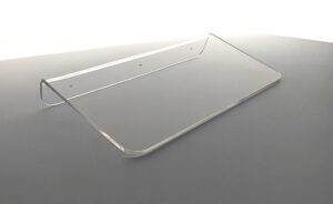 16 inch long clear floating shelf, custom length and depth (14" deep)