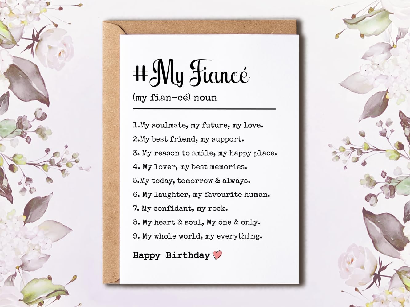 NTVShop Happy Birthday Card - My Fiancé Definition Card - Funny Birthday Card - Romantic Anniversary Card - Gift For Him Her