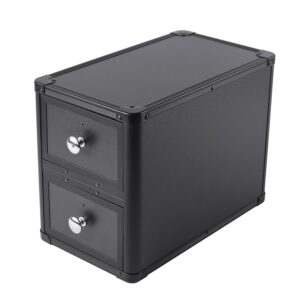 azamou toploader storage box [with 2 drawer] for 3" x 4" 35pt rigid card, top loader card storage hard case, sports card storage boxes for trading cards, holder (holds 330+ toploaders)