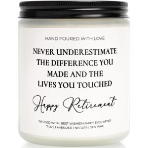 retirement gift for woman, best retirement gifts, retired farewell gifts for women men coworkers friends, happy retirement gifts - lavender scented candles