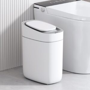 elpheco automatic bathroom trash can with lid 2.5 gallon slim sensor garbage can, 9l narrow plastic trash bin, waterproof motion sensor trash bin for bedroom, living room, narrow space