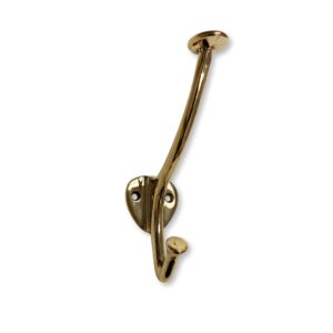 haute knobs polished unlacquered brass ellie wall hooks, brass robe coat hook