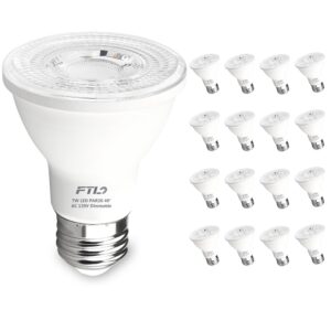 ftl 20-pack par20 led bulbs 3000k, 7w 600lm dimmable warm white 50w 60w equivalent, flood light bulb indoor outdoor, e26 spotlight for recessed lighting