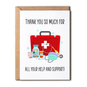 ntvshop thank you so much card - nurse card - cute medical box card - doctor appreciation gift - gift for doctor nurse