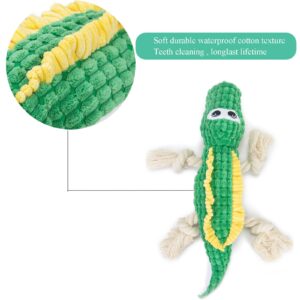 WildWave Dog Plush Toys Dog Chew Toys Pet Squeaky Toys with Squeaker, Interactive Chewing and Long-lasting Soft Toys for Puppy Small Medium Dogs Teeth Cleaning Training(Crocodile)