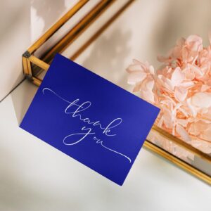 CDXHOME 40 Classy Navy Blue Thank You Cards - Greeting Notes for Wedding,Business,Graduation,Birthday,Party,Anniversary,Baby Shower|Blank Inside|Includes Gold Envelopes & Stickers