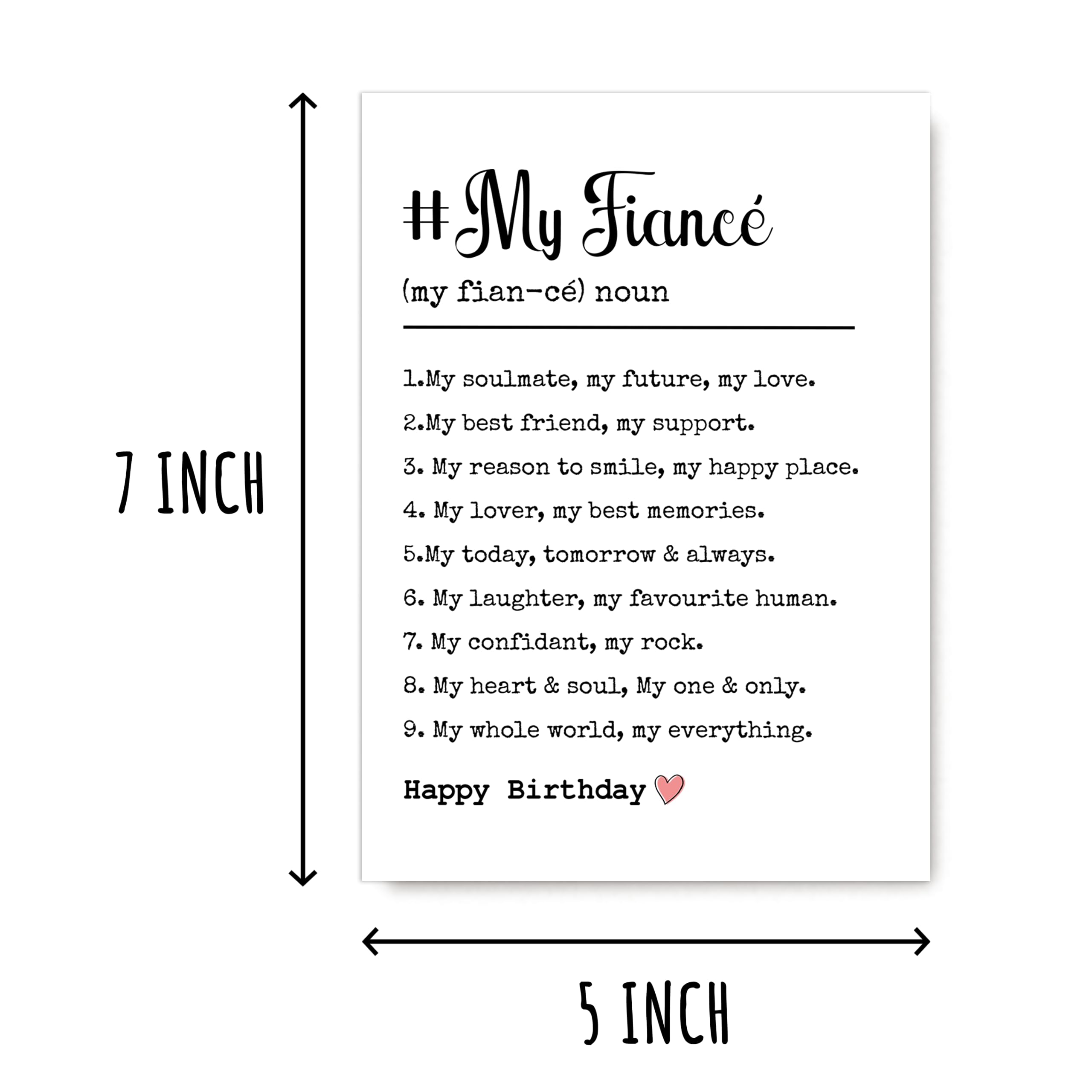 NTVShop Happy Birthday Card - My Fiancé Definition Card - Funny Birthday Card - Romantic Anniversary Card - Gift For Him Her