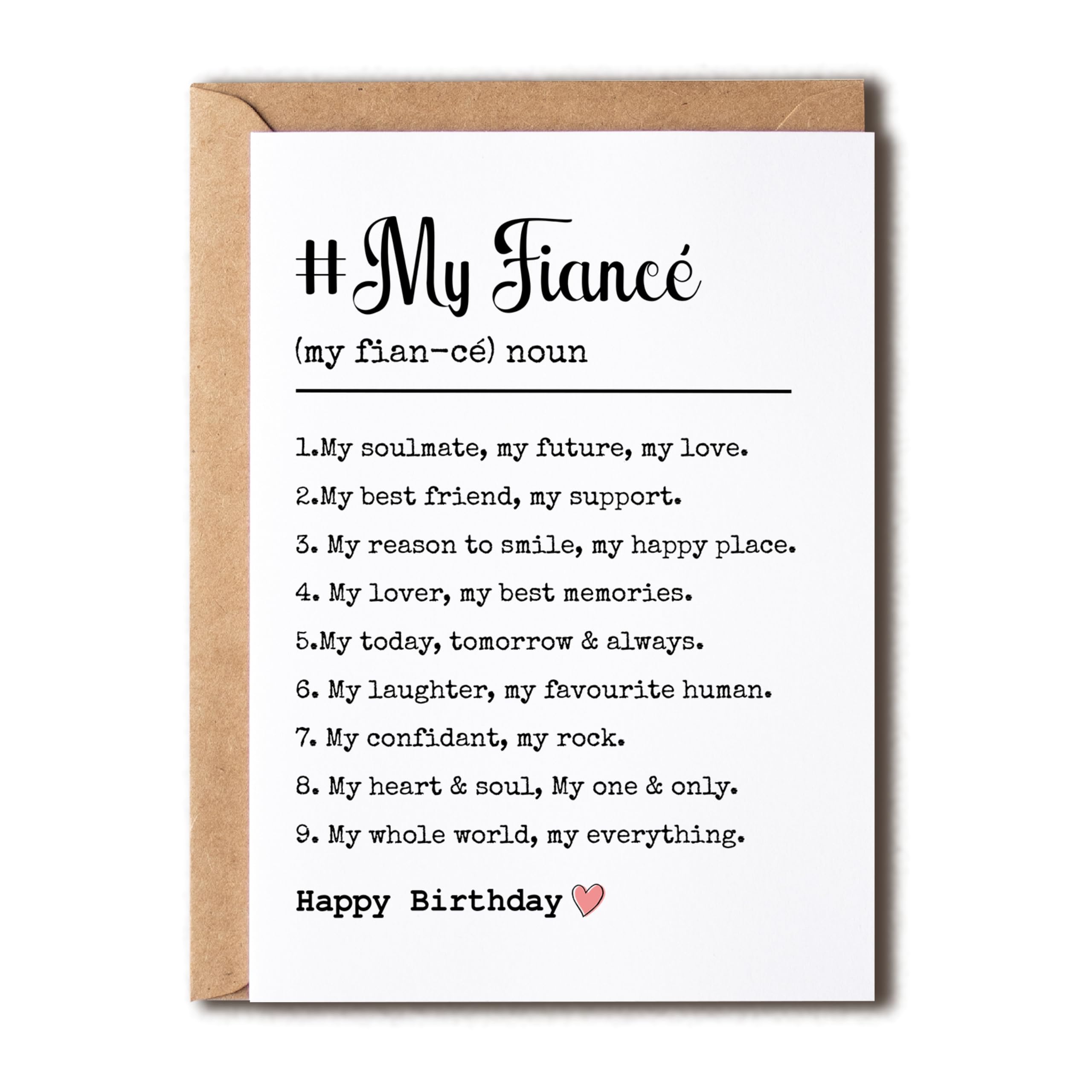 NTVShop Happy Birthday Card - My Fiancé Definition Card - Funny Birthday Card - Romantic Anniversary Card - Gift For Him Her