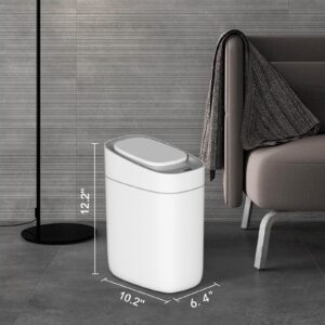 ELPHECO Automatic Bathroom Trash Can with Lid 2.5 Gallon Slim Sensor Garbage Can, 9L Narrow Plastic Trash Bin, Waterproof Motion Sensor Trash Bin for Bedroom, Living Room, Narrow Space