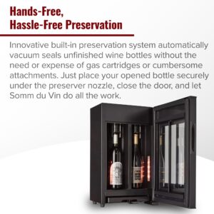 Wine Enthusiast Somm du Vin 2-Bottle Wine Preserver and Chiller – Split Zone Temperature Control, Hands Free Vacuum Seal System, Touchscreen Controls (Right Hinge)