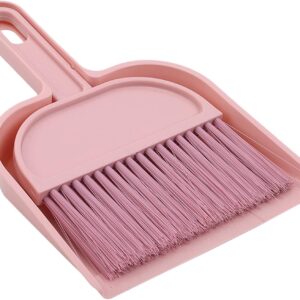 Plastic Mini Broom and Dustpan,Mini Cleaning Brush with Dustpan Set Desktop Cleaning Accessories,Pink with Dustpan Set,Plastic Mini Broom and Dustpan,Desktop Cleaning Set