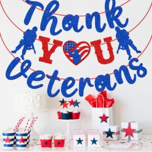 Thank You Veterans Banner, Happy Labor Day Banner, Military Theme Banner for Memorial Day or Veterans Day, Army Party Decoration