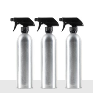 safe housekeeping 20oz aluminum metal spray bottles (3-pack) - household cleaners, restaurants, automotive, hair stylist, water, bbq, refillable metal spray bottles