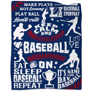 haxoilo baseball gifts for boys, baseball blankets baseball team gifts 50x60 warm cozy flannel throw blanket baseball gifts for coach and men