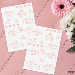 KatchOn, Bride To Be Decorations Kit - Pack of 5 | Bride To Be Sash, Headband, Tattoos, Veil | Bride Sash Bachelorette Party Decorations | Bridal Shower Decorations | Bachelorette Party Accessories