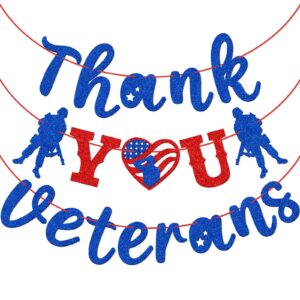 thank you veterans banner, happy labor day banner, military theme banner for memorial day or veterans day, army party decoration