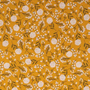 mustard woodland cotton apparel fabric (1 yard) – printed sewing fabric by the yard – lightweight precut fabric for sewing clothes, homeware, & other accessories – diy craft fabric