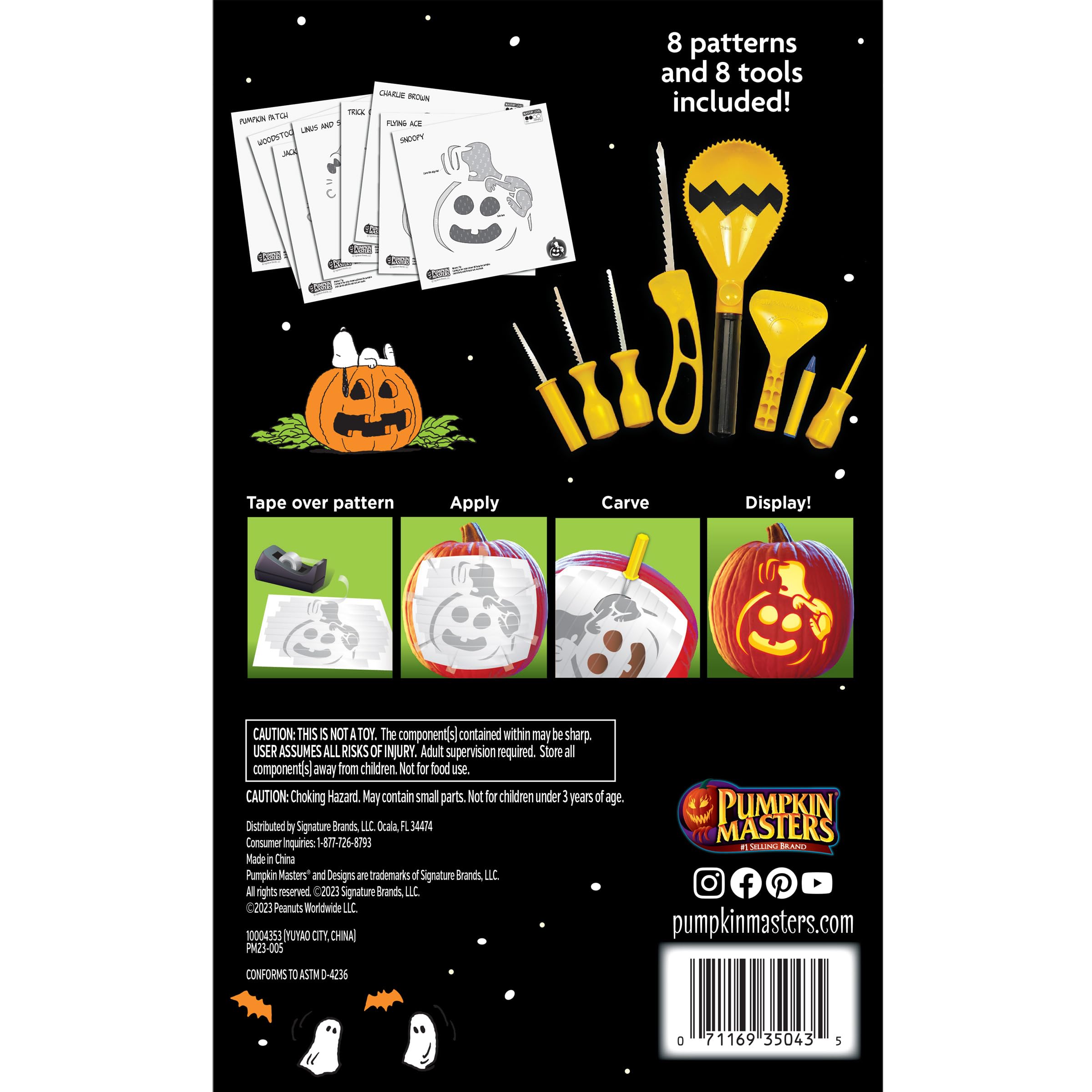 Peanuts - The Great Pumpkin Family Carving Kit by Pumpkin Masters: Includes 8 Carving Tools and 8 Carving Patterns