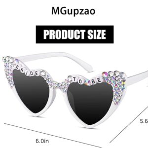 MGupzao Bride Sunglasses - White Bachelorette Glasses for Bride to Be, Bridal Shower Gift, Bachelorette Beach Accessories Party Favors