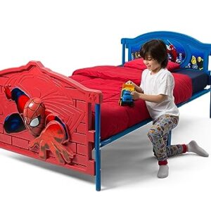 Delta Children Plastic 3D-Footboard Twin Bed, Marvel Spider-Man Snooze 6 inch Memory Foam Twin Mattress (Bundle)