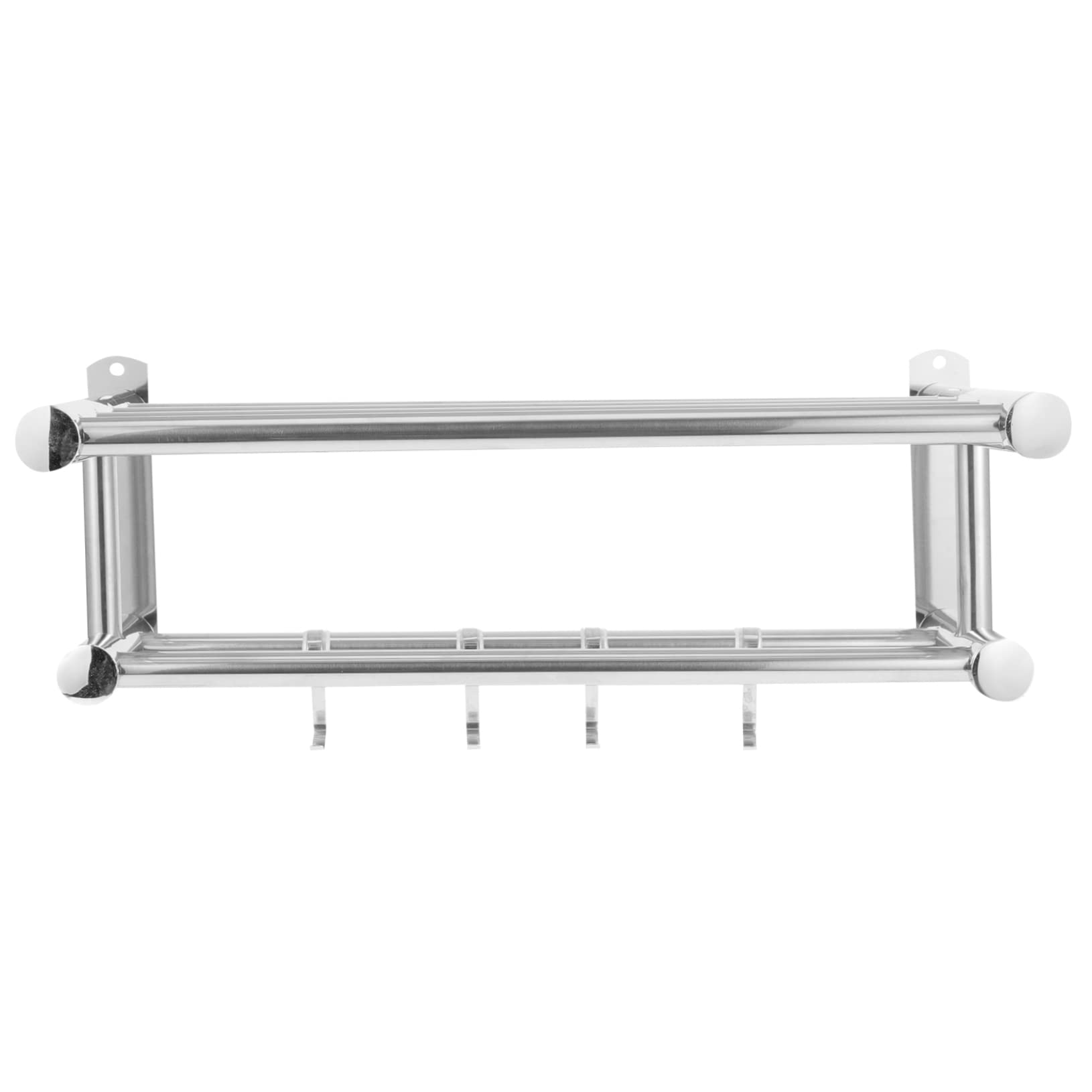 DOITOOL 3pcs Stainless Steel Towel Rack Kitchen Shelf Towel Holder with Hook Makeups Wall Towel Holder Bathtub Shelf Bathroom Shelf Organizer Shower Shelf Wall Hanging to Rotate Fold