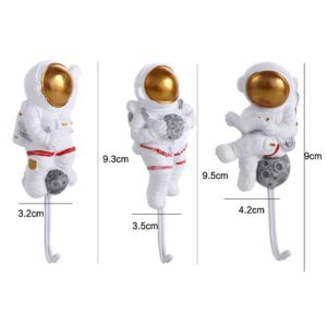 Vctitil 4pcs Wall Mounted Astronaut Hook with Strong Adhesive and Traceless Wall Hook Home Decoration Bathroom Accessories(A/B/C/D)