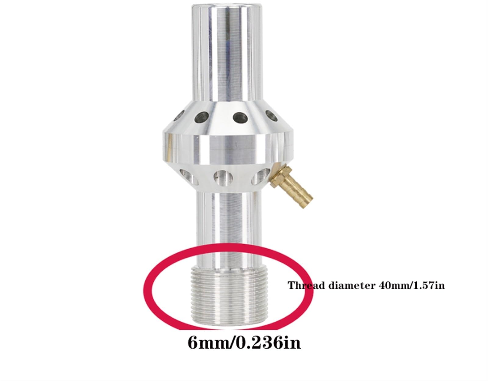 Sandblasting Machine Dedicated 4/8/10/12mm Boron Carbide Water Sandblasting Gun Nozzle, 40mm Thread Diameter Double Inlet Wear-resistant Sandblasting Gun Head (Color : Inner hole 6mm)