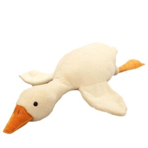 Bacmaze Goose Stuffed Animal Plush Pillow Big Duck Plushies Doll Cute Toy Goose Plush Xmas Gifts 20'' (19.7 inch, White Goose)