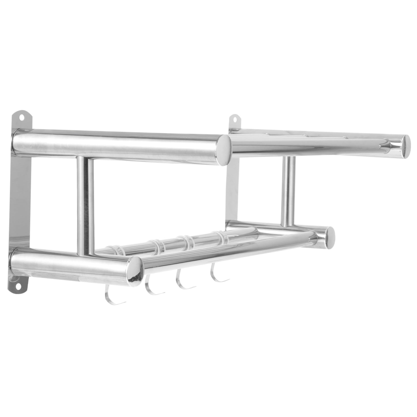 DOITOOL 3pcs Stainless Steel Towel Rack Kitchen Shelf Towel Holder with Hook Makeups Wall Towel Holder Bathtub Shelf Bathroom Shelf Organizer Shower Shelf Wall Hanging to Rotate Fold