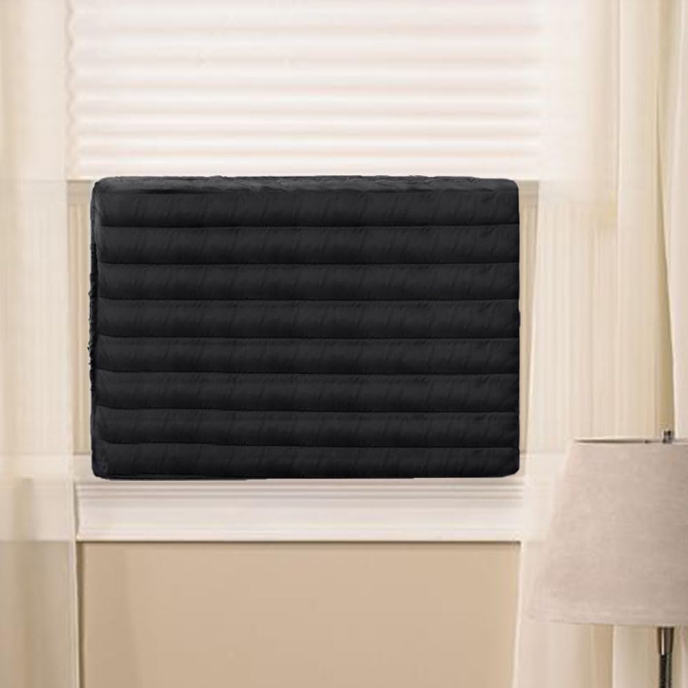 ALMOXVYE Indoor Air Conditioner Cover, AC Unit Covers for Inside, AC Cover for Inside Window Unit 17 x 13 x 3.5 inch ( L x H x D ), Black