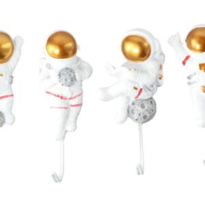 Vctitil 4pcs Wall Mounted Astronaut Hook with Strong Adhesive and Traceless Wall Hook Home Decoration Bathroom Accessories(A/B/C/D)