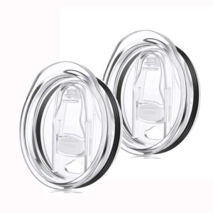 20 oz skinny replacement lids tumbler replacement lids plastic splash resistant lids covers spill proof skinny tumbler lid cup covers for mouth tumbler cooler cup (clear, 2pack)