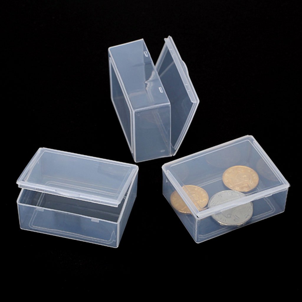 Ankexin Rectangular Plastic Clear Storage Box Jewelry Beads Collection Container Organiz