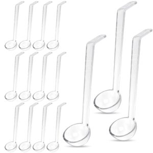 aemygo 15 pcs clear small ladle 1 oz gravy ladle with long handle 7.9 inch acrylic plastic dressing ladles for serving punch bowl, fruit juices, sauces and toppings