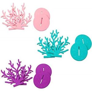 6 pcs Mermaid Birthday Party DIY Felt Decorations - Ocean Party Felt Decor - Little Mermaid Party Decorations - Under the Sea Party Decorations - Coral Ornaments - Graduation Party Supplies Table