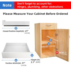 Pull out Cabinet Organizer, 21"Deep, Slide out Drawers for Kitchen Cabinets, Under Sink Pull-Out Home Organizers with Adhesive Nano Film, Sliding Cabinet for Bathroom, Pantry Storage Shelves(White)