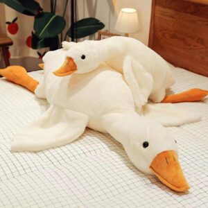 Bacmaze Goose Stuffed Animal Plush Pillow Big Duck Plushies Doll Cute Toy Goose Plush Xmas Gifts 20'' (19.7 inch, White Goose)