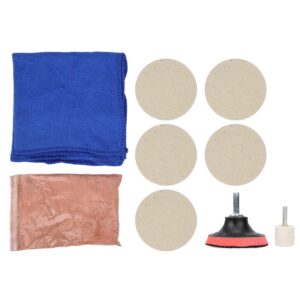 glass polishing kit, yctze 100g cerium oxide powder polish kit for car windscreen glass, restores scratched, removes blade damage, scuffs and water deposits