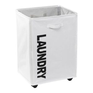 joybos laundry basket laundry hamper clothes hamper - 13.5 "wide foldable rolling laundry basket with wheels, laundry room organization, big slim hampers for laundry, 100l (beige)