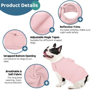 MIGOHI Dog Anxiety Vest, Adjustable Dog Calming Vest with Reflective Trims, Breathable Anti-Anxiety Shirt Dog Anxiety Relief Jacket Wrap, Dog Safety Vest for Thunderstorm Travel Fireworks Pink XS